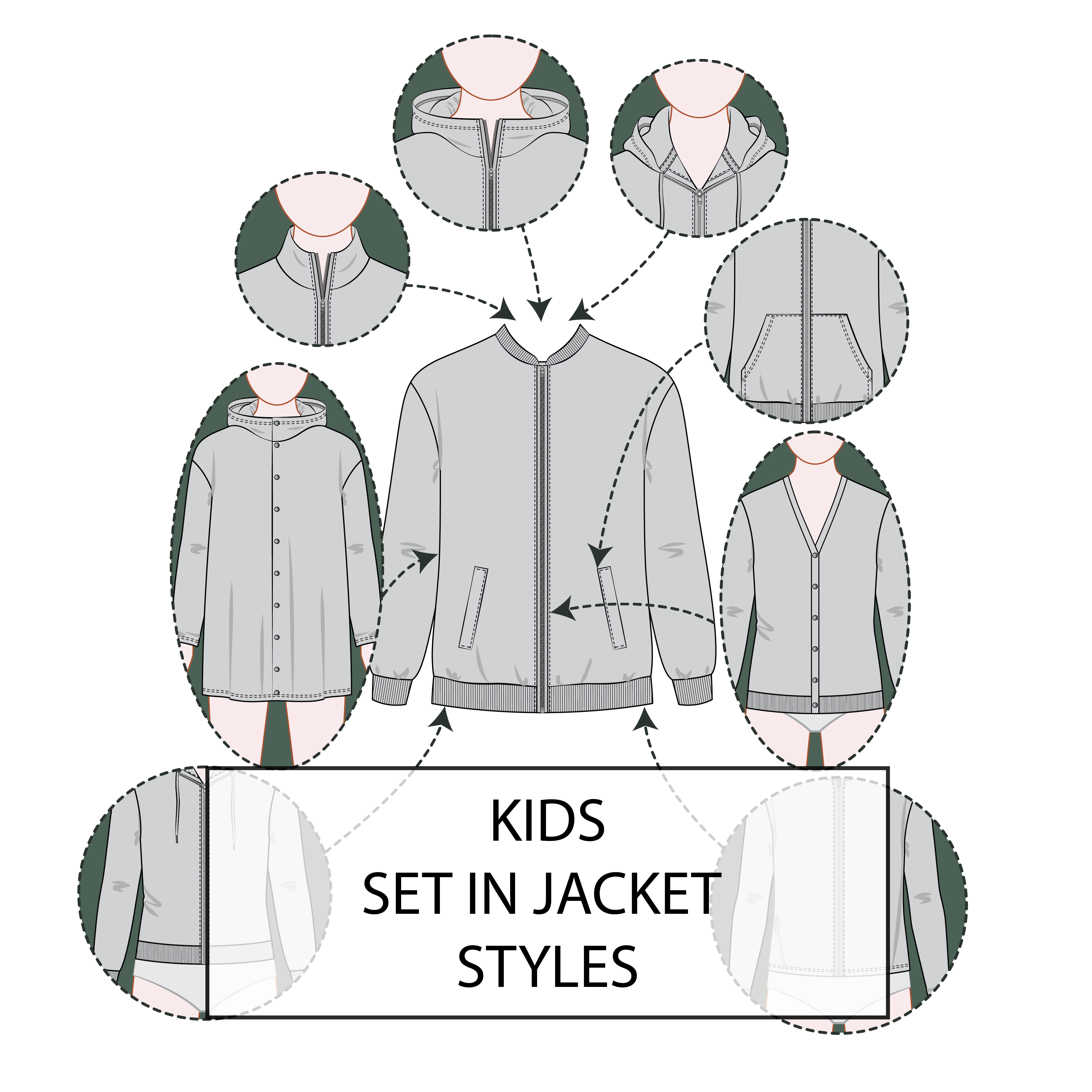 Kid's Jacket Set-in Sleeve Pattern & Tech Pack